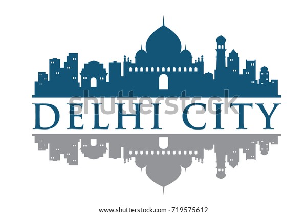 Delhi Building Landmark Skyline Vector Logo Stock Vector (Royalty Free ...