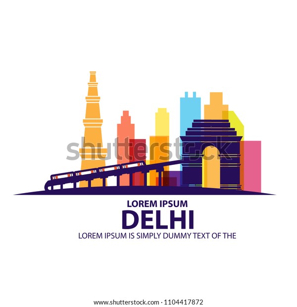 Delhi City Vector Art Stock Vector (Royalty Free) 1104417872
