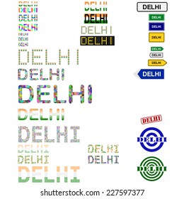 Delhi Dilli Text Design Set Stock Vector (Royalty Free) 227597377 ...