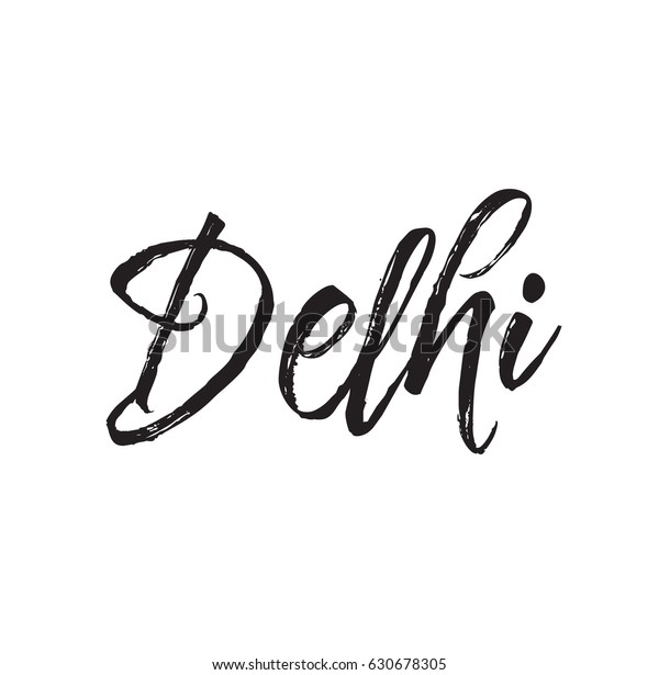 Delhi Text Design Vector Calligraphy Typography Stock Vector (Royalty ...