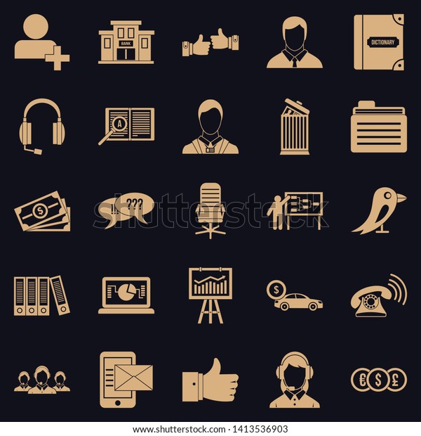 Deliberation Icons Set Simple Set 25 Stock Vector (Royalty Free ...