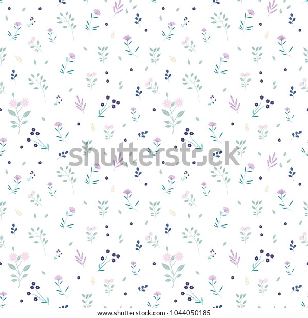 Delicate Background Flowers Leaves Pastel Shadesvector Stock Vector ...