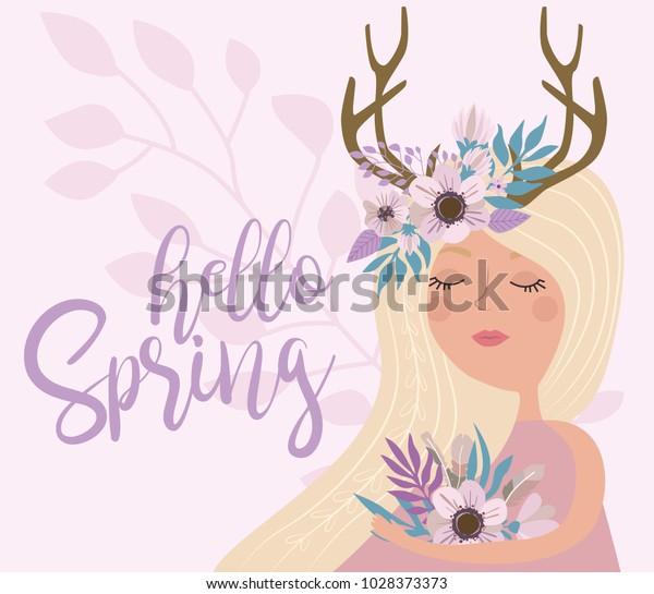 Delicate Poster Pastel Color Hello Spring Stock Vector (Royalty Free ...