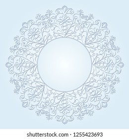 Delicate Round Vintage Frame On Light Stock Vector (Royalty Free ...