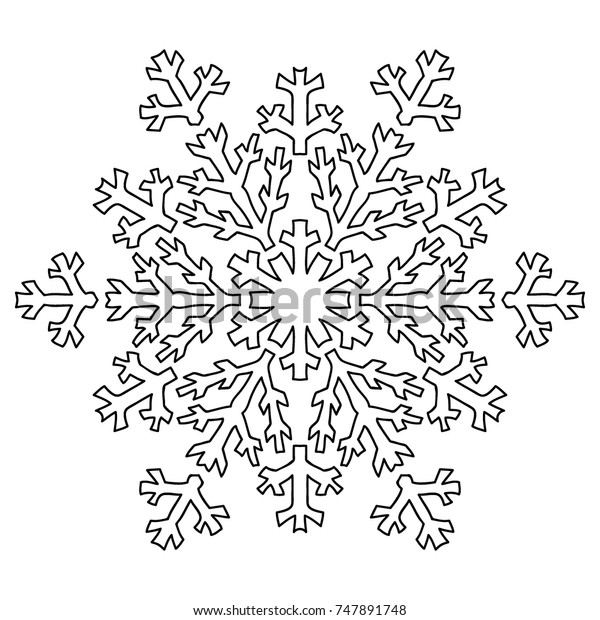 Delicate Snowflake Adult Coloring Book Page Stock Vector (Royalty Free ...