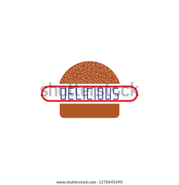 Delicious Burger Logo Design Stock Vector (Royalty Free) 1270645690 ...