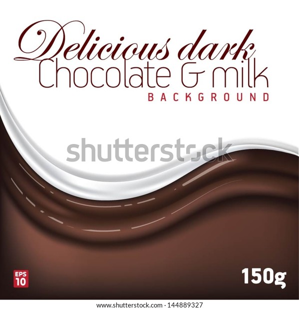 Delicious Dark Chocolate Milk Background Stock Vector (Royalty Free ...