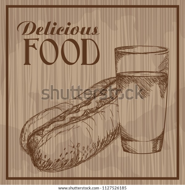 Delicious Food Drawing Stock Vector (Royalty Free) 1127526185 ...