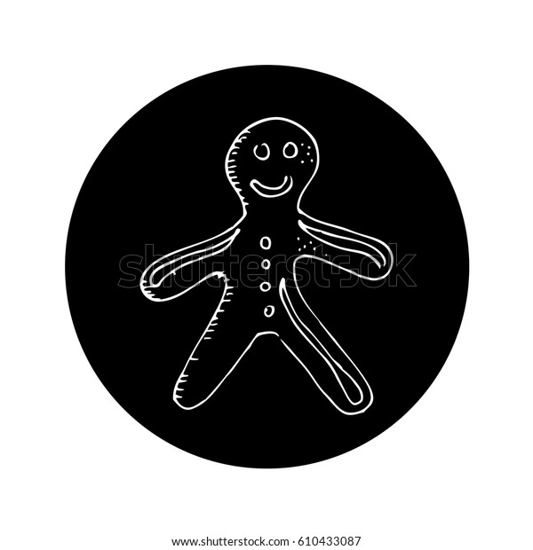 Delicious Ginger Cookie Drawing Vector Illustration 스톡 벡터(로열티 프리 ...