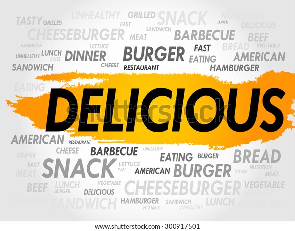 Delicious Word Cloud Fast Food Concept Stock Vector (Royalty Free ...