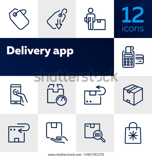 Delivery App Icon Set Product Delivery Stock Vector (Royalty Free ...