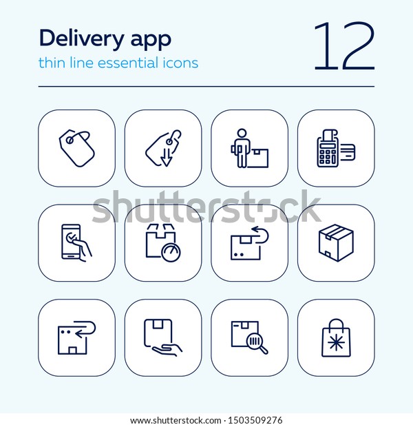 Delivery App Icon Set Product Delivery Stock Vector (Royalty Free ...