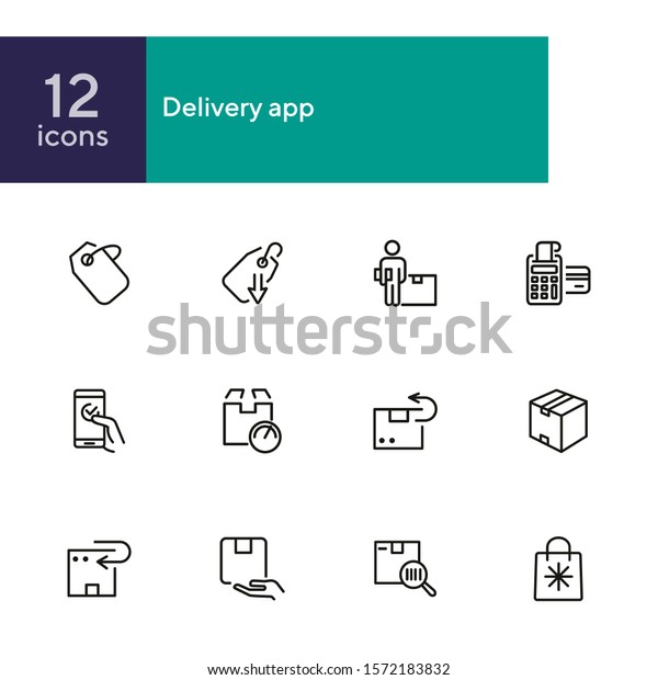Delivery App Icon Set Product Delivery Stock Vector (Royalty Free ...