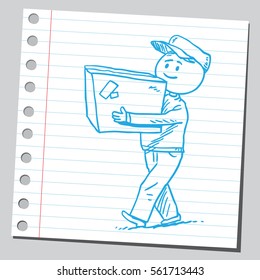 2,642 Delivery cartoon box sketch Images, Stock Photos & Vectors ...