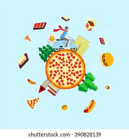 Delivery Boy Vector Images On Theme Stock Vector (Royalty Free ...