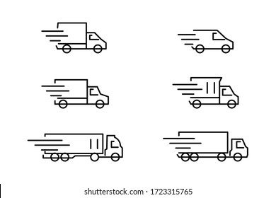 Delivery Car Icon Set Eps10 Format Stock Vector (Royalty Free ...