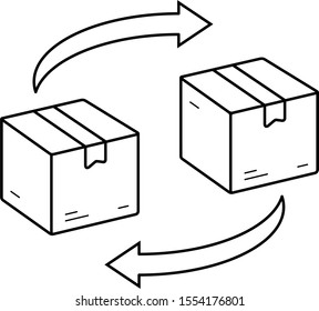 Delivery Exchange Vector Outline Icon Stock Vector (Royalty Free ...