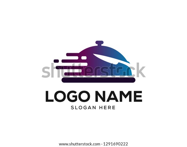 Delivery Food Logo Designs Concept Robot Stock Vector (Royalty Free ...