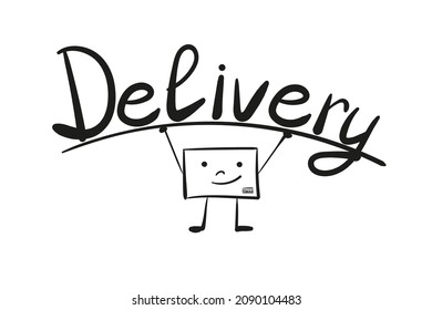 Delivery Hand Drawn Lettering Word Stock Vector (Royalty Free ...