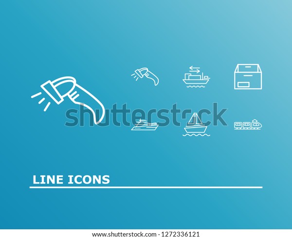 Delivery Icon Set Suburban Train Barcode Stock Vector (Royalty Free ...