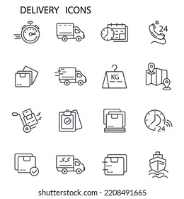 Delivery Icons Set Delivery Pack Symbol Stock Vector (Royalty Free ...