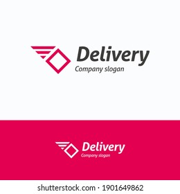 Delivery Logo Parcel Wing Logo Template Stock Vector (Royalty Free ...