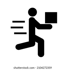 Delivery Man Box Icon On White Stock Vector (Royalty Free) 2104272359 ...