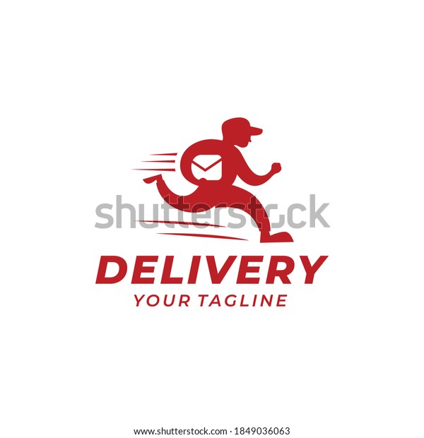 Delivery Man Symbol Logo Design Stock Vector (Royalty Free) 1849036063