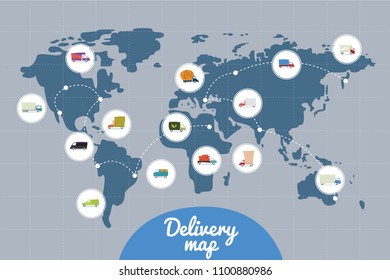 Delivery Map Vector Illustration Isolated On Stock Vector (Royalty Free ...