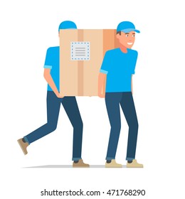 Two people carrying a box Stock Illustrations, Images & Vectors ...