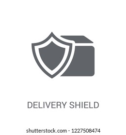 Delivery Shield Icon Trendy Delivery Shield: vector de stock (libre de ...