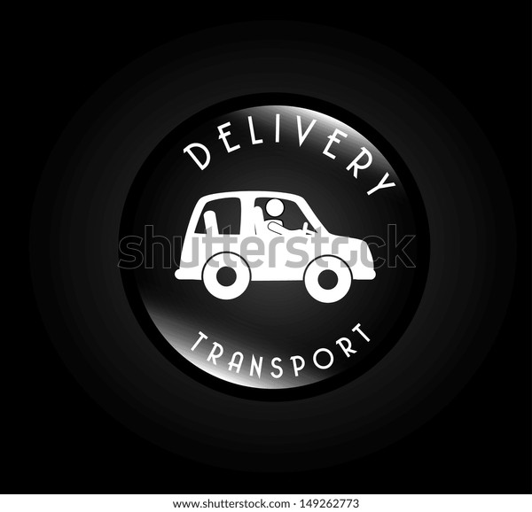 Delivery Transport Button Over Black Background Stock Vector (Royalty ...