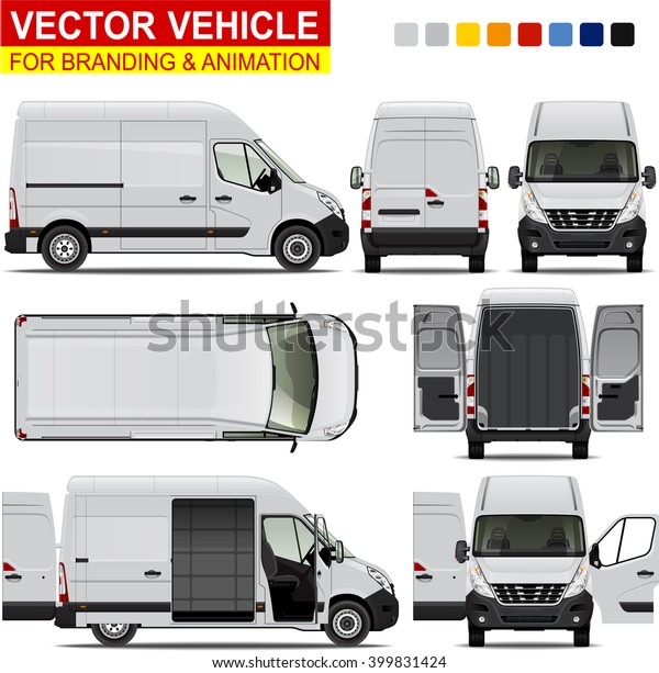 Delivery Van Doors Can Be Opened Stock Vector (Royalty Free) 399831424