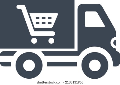 Delivery Van Icon On White Background Stock Vector (Royalty Free ...
