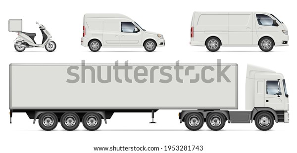 Delivery Vehicles Vector Mockup Vehicle Branding Stock Vector (Royalty ...