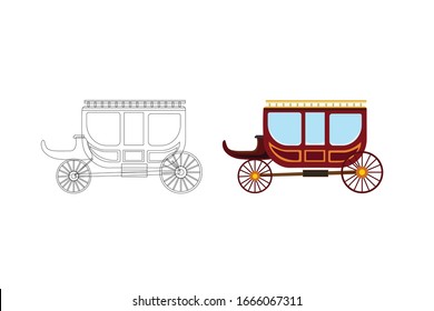 Delman Transport Object Vector Illustration Bundle: vetor stock (livre ...