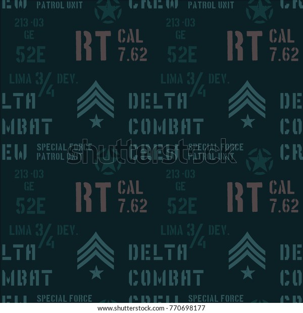 Delta Combat Crew Military Pattern Realistic Stock Vector (Royalty Free ...