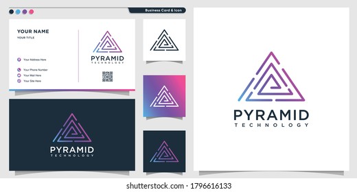 Delta Technology Logo Line Art Pyramid Stock Vector (Royalty Free ...