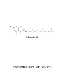 Delta Tocopherol Skeletal Structure Molecular Formula Stock Vector ...