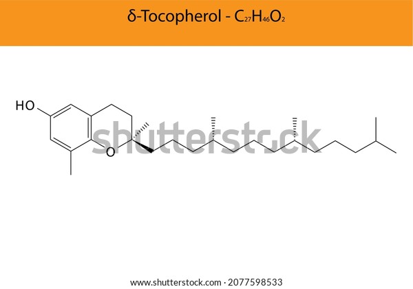 Delta Tocopherol Skeletal Structure Molecular Formula Stock Vector ...
