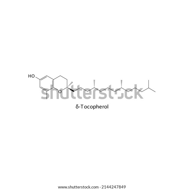 Delta Tocopherol Skeletal Structure Molecular Formula: เวกเตอร์สต็อก ...