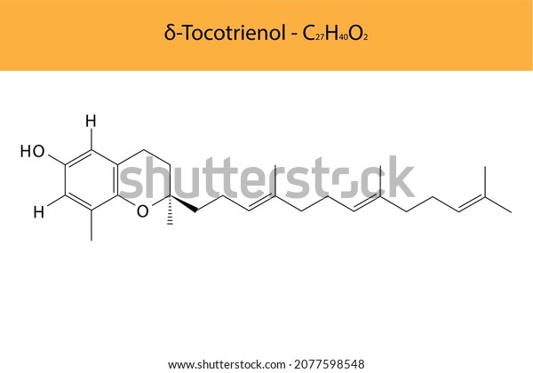 Delta Tocotrienol Skeletal Structure Molecular Formula Stock Vector ...