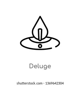 Deluge Vector Line Icon Simple Element Stock Vector (Royalty Free ...