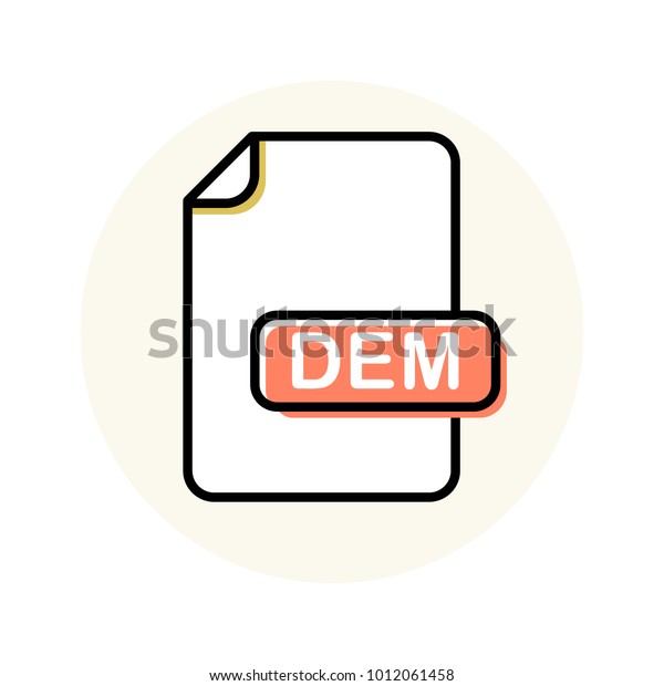 Dem File Format Extension Color Line Stock Vector (Royalty Free ...