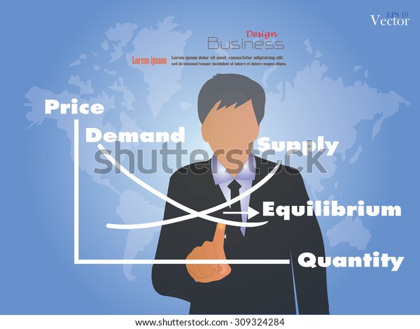 Demand Supply Conceptbusiness Man Point Demand Stock Vector (Royalty ...