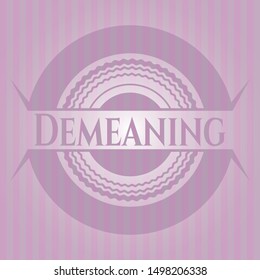 Demeaning Badge Pink Background Vector Illustration Stock Vector ...
