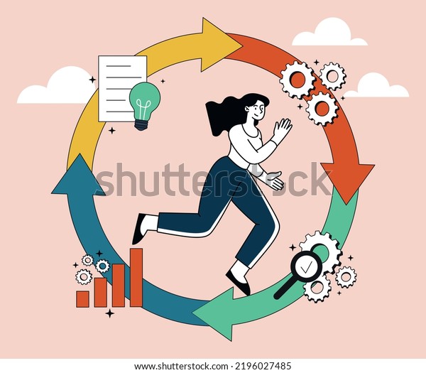 Deming Cycle Concept Pdca Business Strategy Stock Vector (Royalty Free ...