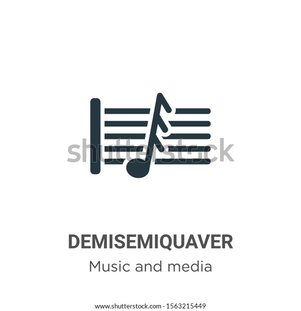 Demisemiquaver Vector Icon On White Background Stock Vector (Royalty ...