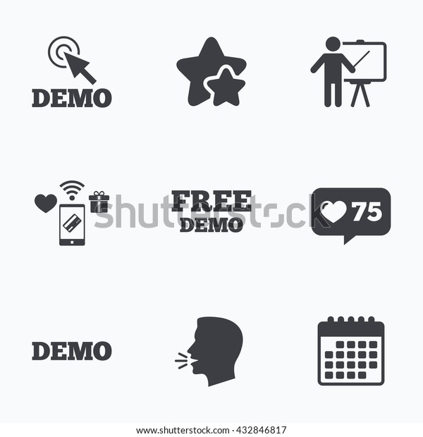 Demo Cursor Icon Presentation Billboard Sign Stock Vector (Royalty Free ...