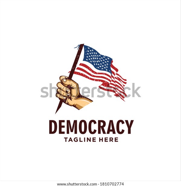 Democracy Hand Silhouette Logo Vector Stock Vector (Royalty Free ...